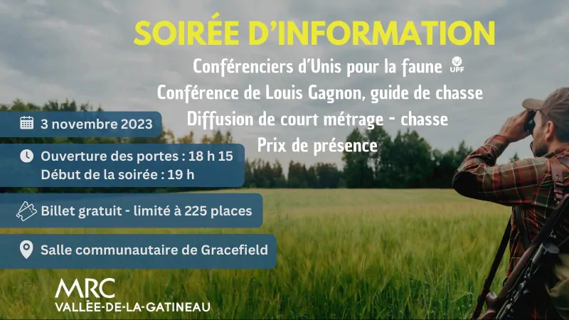 Soirée d’information de la MRCVG sur les 3 pointes à la chasse | CHGA Soirée d’information de la MRCVG sur les 3 pointes à la chasse | CHGA